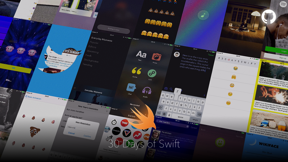 GitHub - allenwong/30DaysofSwift: A self-taught project to learn Swift.